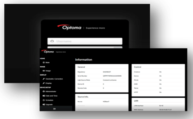 Tutorial 17 - OMS Remote Access: Projector Web Control – Optoma